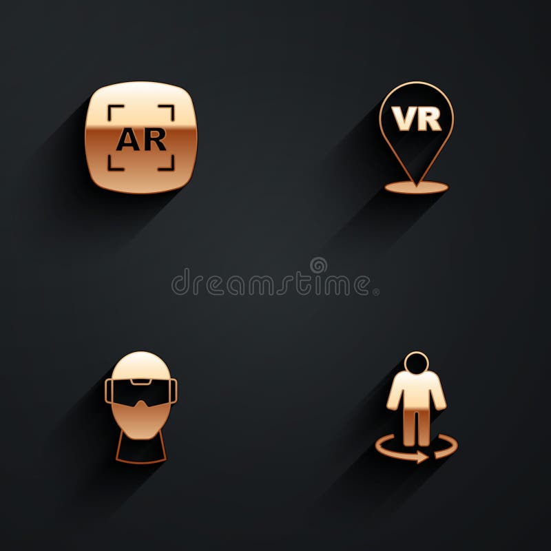 Set Augmented Reality AR, Virtual, Glasses and 3d Modeling Icon with ...