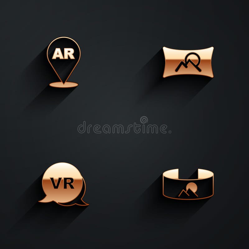 Set Augmented Reality AR, Wide Angle Picture, Virtual and 360 Degree ...