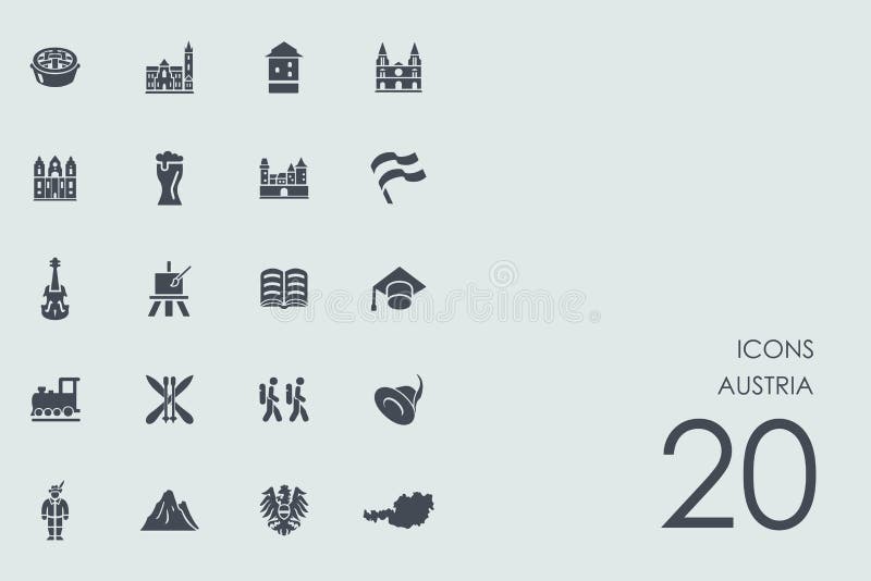 Set of Austria icons stock vector. Illustration of nature - 81877721