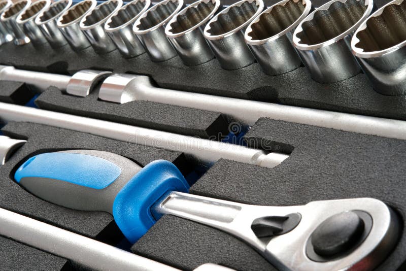 A Set of Auto Mechanic Tools. Tools: Head Crank, Ratchet, Imbus Keys ...