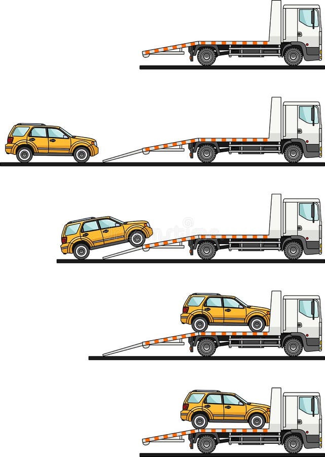 Set of Different Auto Transporters Isolated on White Background in Flat ...