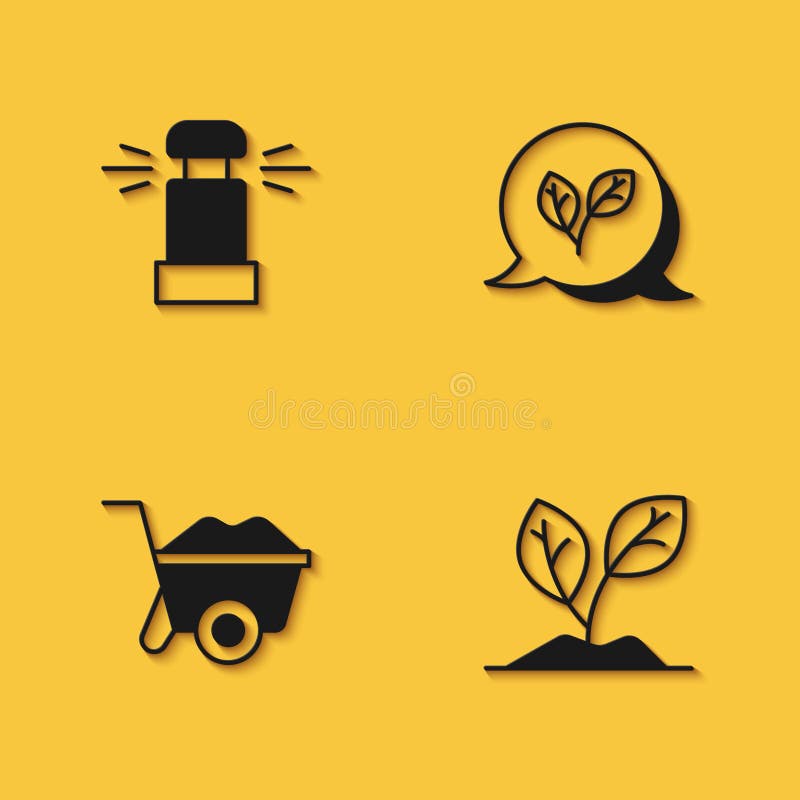 Set Automatic Irrigation Sprinklers, Sprout, Wheelbarrow and Leaf Icon ... Set Automatic Irrigation Sprinklers, Sprout, Wheelbarrow and Leaf Icon ...