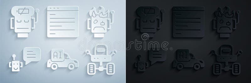 Set Autonomous Smart Car, Robot Burned Out, Bot, Mars Rover, Computer ... Set Autonomous Smart Car, Robot Burned Out, Bot, Mars Rover, Computer ...