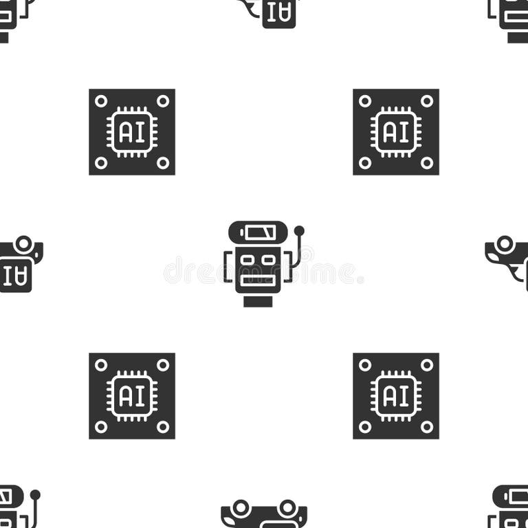 Set Autonomous Smart Car, Robot Low Battery Charge and Processor with Microcircuits CPU on ...