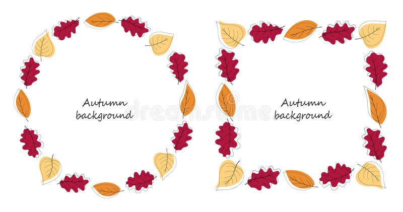 Set of Autumn Frames, Backgrounds with Autumn Leaves. Stock Vector ...