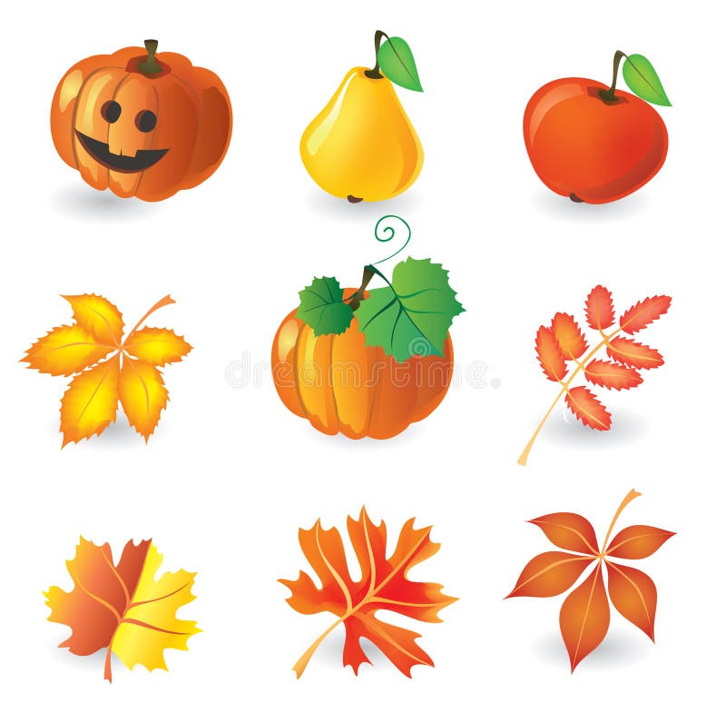 Set of Items that Represent Autumn Stock Vector - Illustration of food ...
