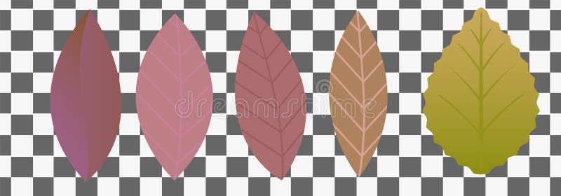 Set of Autumn Leaves on Checkered Background. Vector Illustration Stock ...
