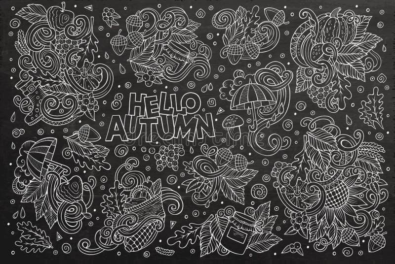 Set of Autumn Theme Items, Objects and Symbols Stock Vector ...