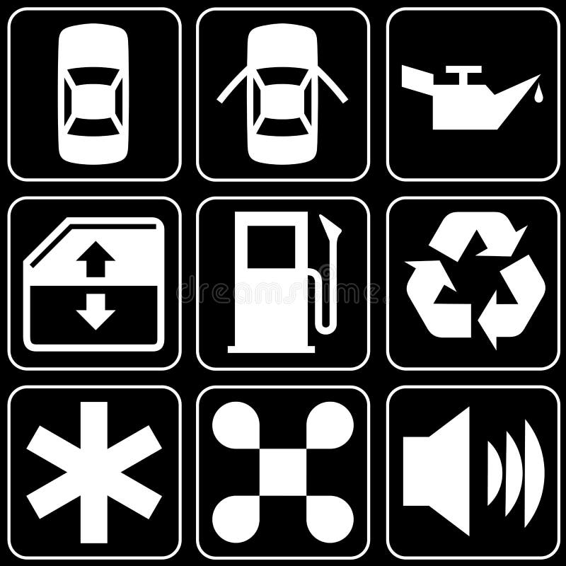 Set Av Symboler (bil, Bilen) Vektor Illustrationer - Illustration av ...