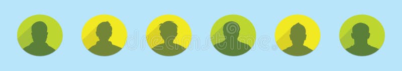 Set of Avatar Cartoon Icon Design Template with Various Models. Vector ...