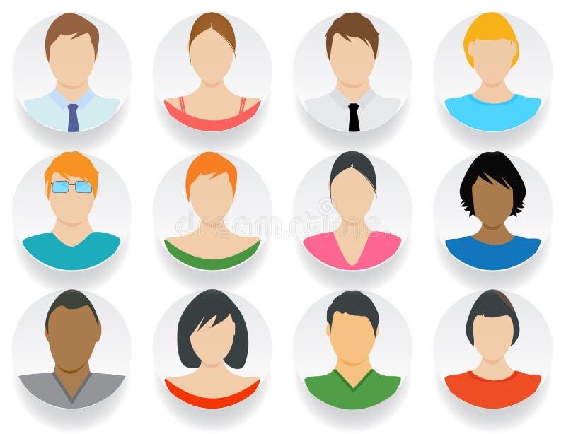 Set of Avatar Color Icons for Web Profile - Illustration Stock Vector ...