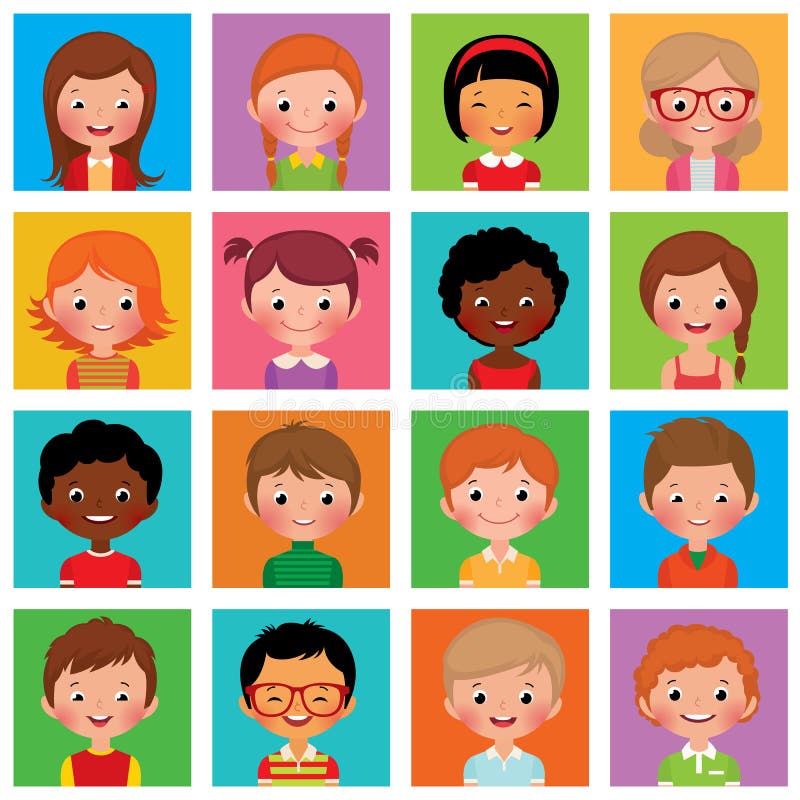 Set avatars boys and girls stock vector. Illustration of icon - 47103896