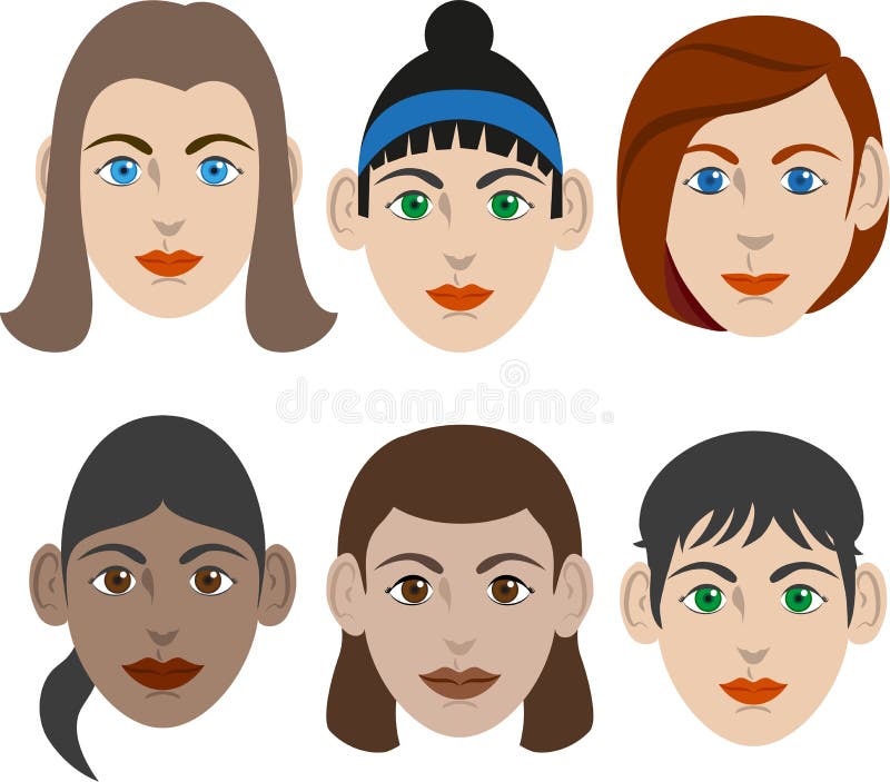 Set of Avatars of Characters Stock Vector - Illustration of face ...