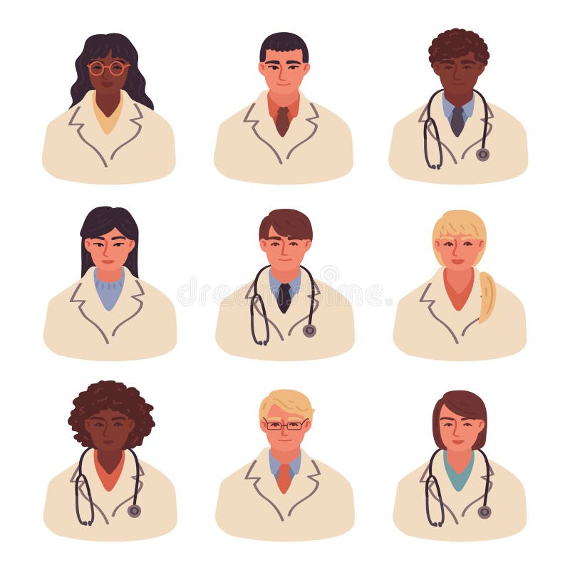 Six different doctors stock vector. Illustration of people - 113437041