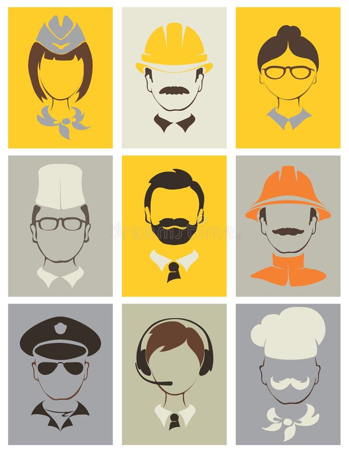 Set Avatars -- People of Different Professions Stock Vector ...
