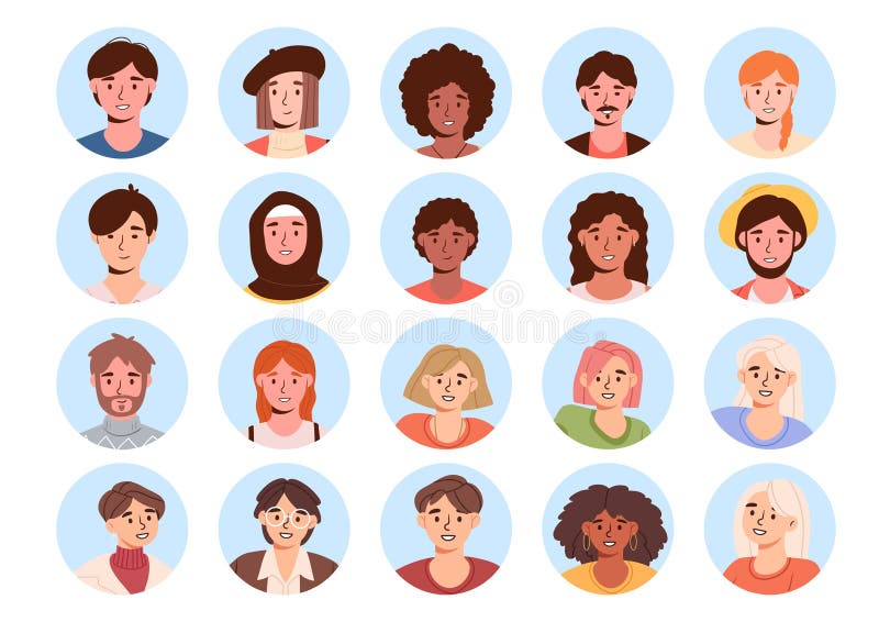 Set of Avatars Vector Concept Stock Vector - Illustration of girl ...