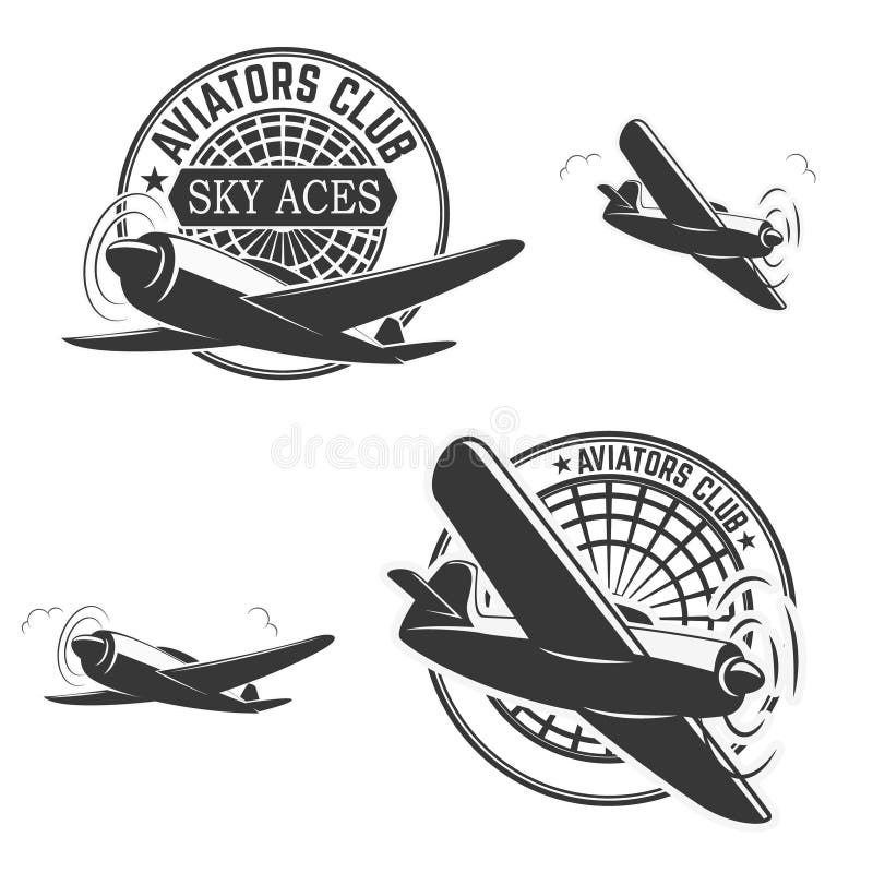 Set of Aviators Club Labels Stock Vector - Illustration of academy ...