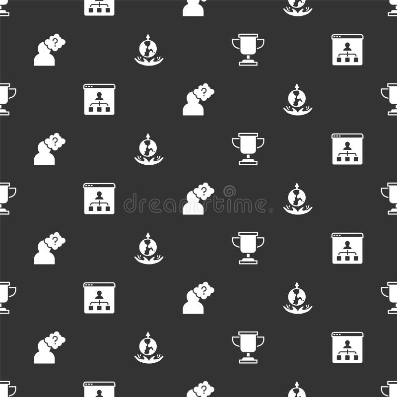 Set Award Cup, Online Education, Head with Question Mark and World ...