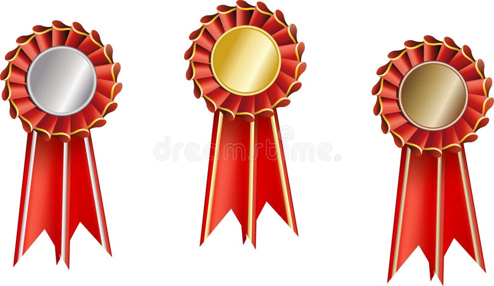 Set award ribbons stock vector. Illustration of rosette - 14013797