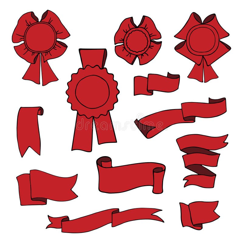 Set of award ribbons stock vector. Illustration of element - 107284570