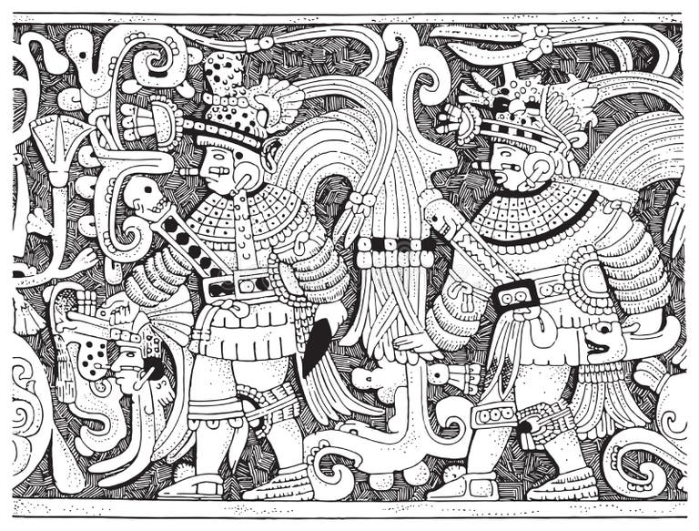 Ancient Mexican Design. Set of Aztec Labels and Elements. Vector Set ...