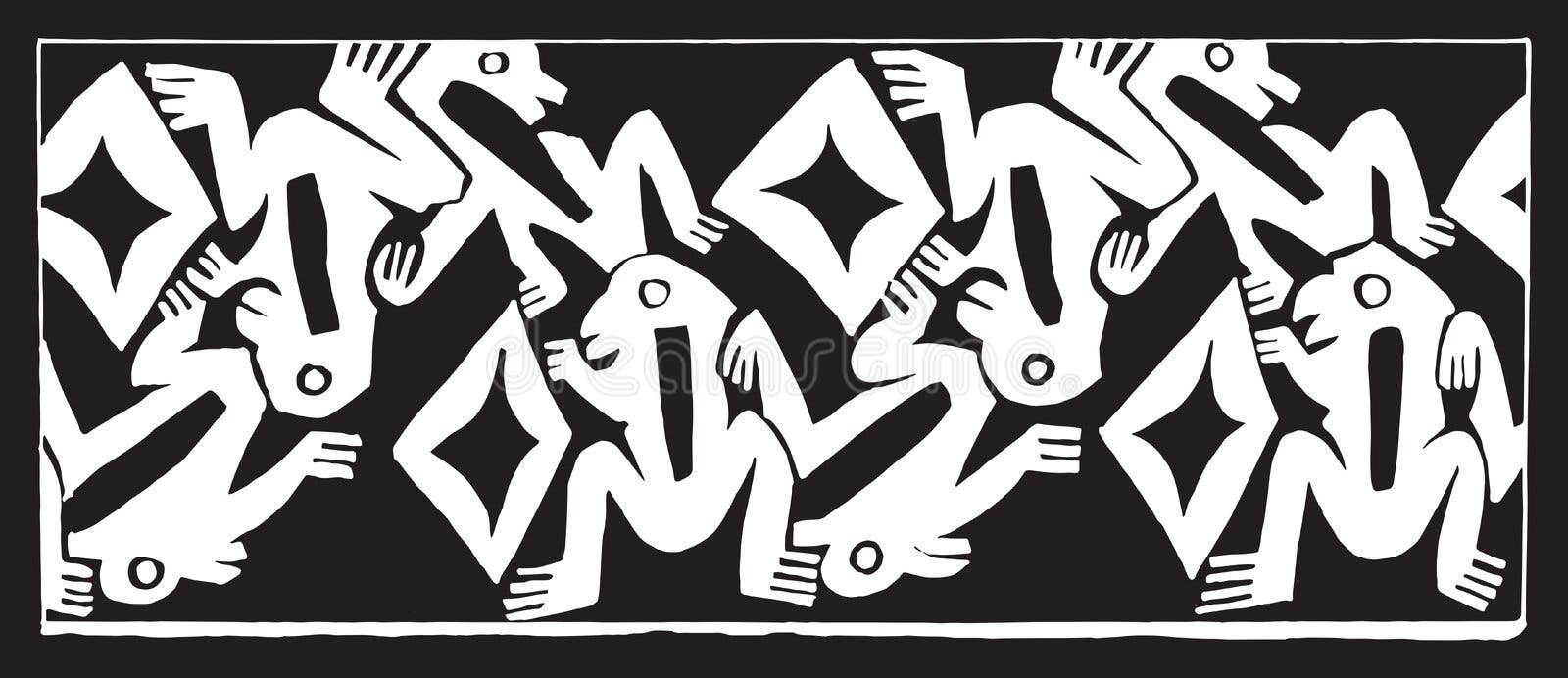 Ancient Mexican Tattoo. Set of Aztec Labels and Elements. Vector Set ...