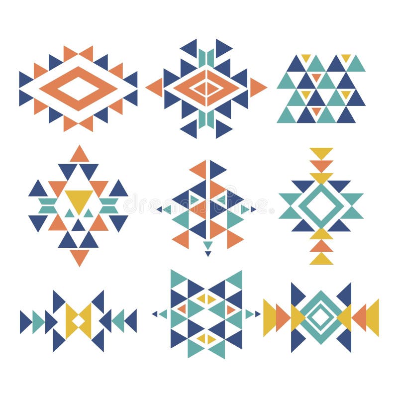 Set of Aztec Patterns. Vector Illustration Decorative Design Stock ...