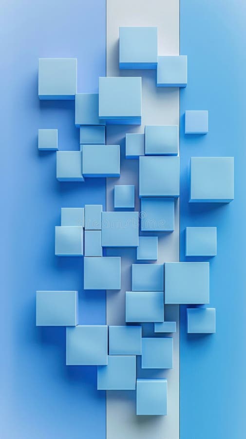 A Set of Azure Rectangular Shapes Arranged on a Backdrop of Blue and ...