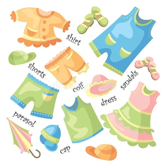 Set of baby clothing stock vector. Illustration of coif - 15248574
