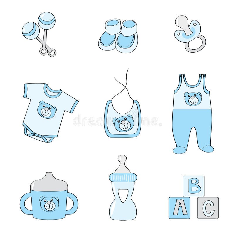 Blue Baby Icons stock vector. Illustration of graphics - 5461067