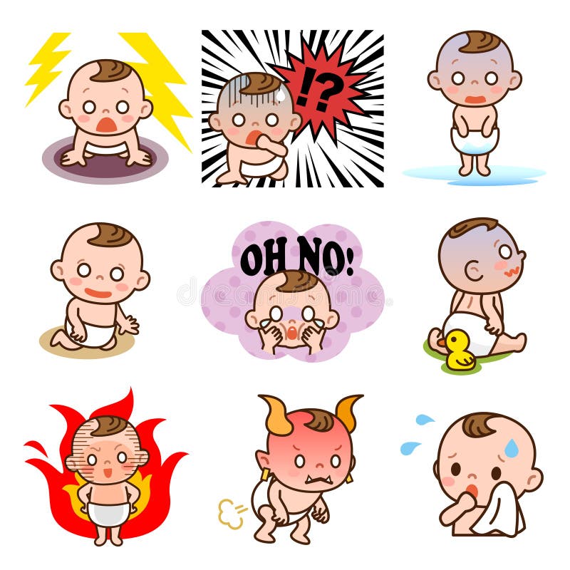 Set of baby look stock vector. Illustration of care, baby - 71306593