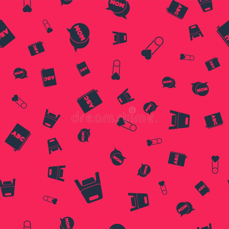 Set Baby Potty, Speech Bubble Mom, ABC Book and Clothes Pin on Seamless ...