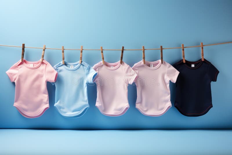 Set of Baby Rompers, Bodysuit. Baby Clothes Set Stock Illustration ...