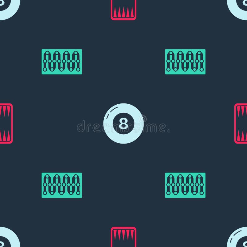 Set Backgammon Board, Billiard Pool Snooker Ball and Board Game on ...