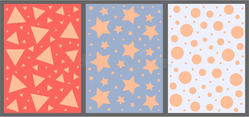 Set Background with Circle, Stars and Triangle Stock Illustration ...