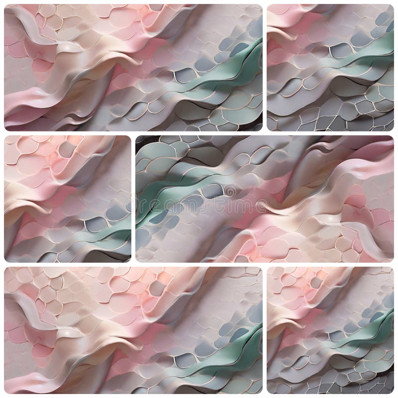 Set of Background, Collage, Artistic Gradient Mesh Stock Illustration ...