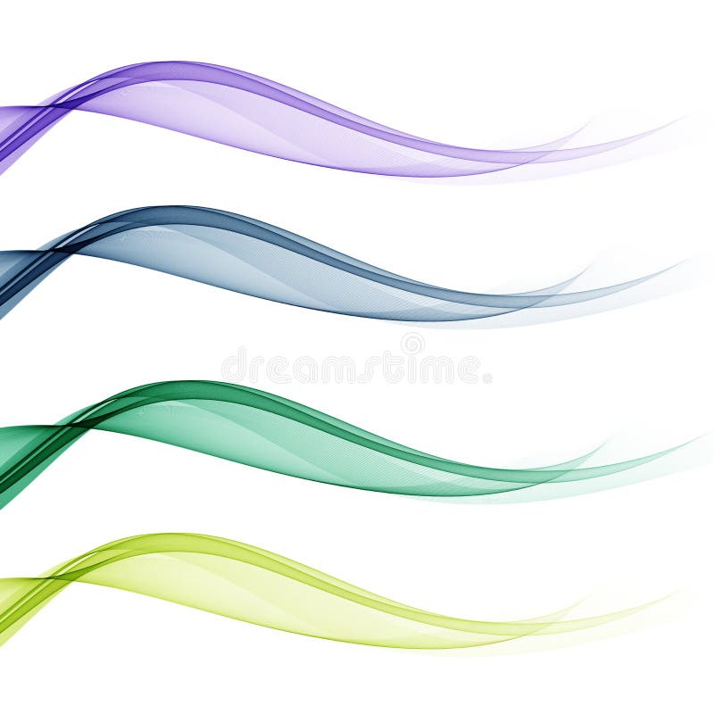 Set of Backgrounds with Abstract Color Waves Stock Vector ...