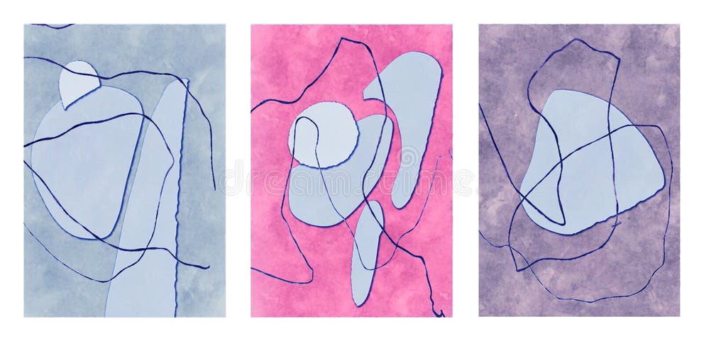 A Set of Backgrounds with an Abstract Pattern. Paper Applique Stock ...