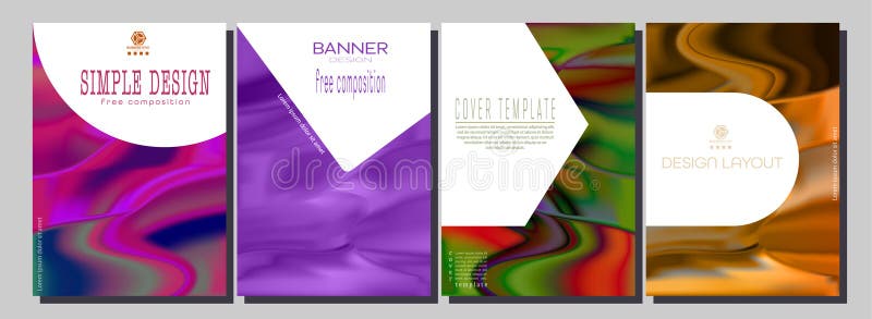 A Set of Backgrounds with a Colorful Gradient. Layout for the Cover ...