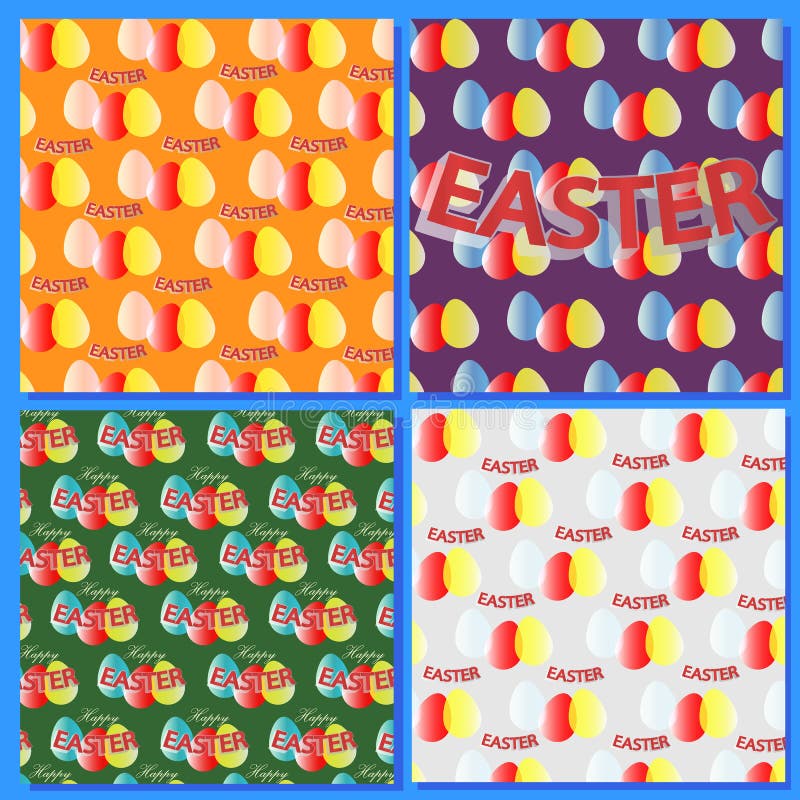 Set Backgrounds for Easter Holidays, Abstract with Easter Eggs Stock ...