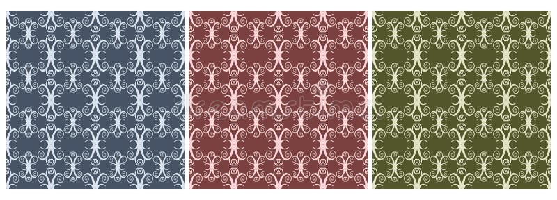 Set of 3 Backgrounds. Pattern on a Solid Background Stock Vector ...