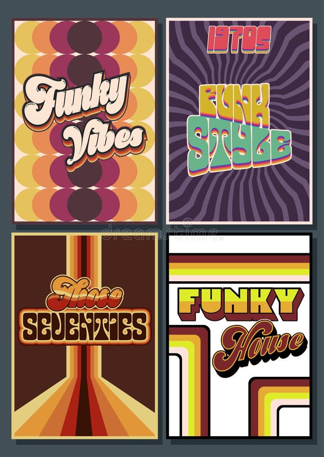 Set of Backgrounds from the 1970s Stock Vector - Illustration of design ...