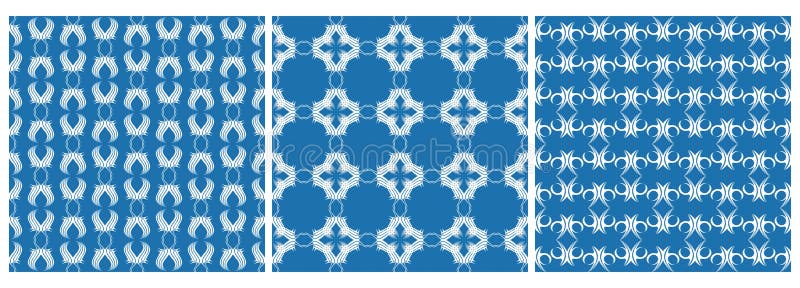 Set of 3 Backgrounds. Seamless Pattern on a Solid Background Stock ...