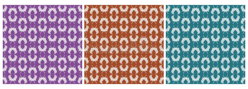Set of 3 Backgrounds. Seamless Pattern on a Solid Background Stock ...