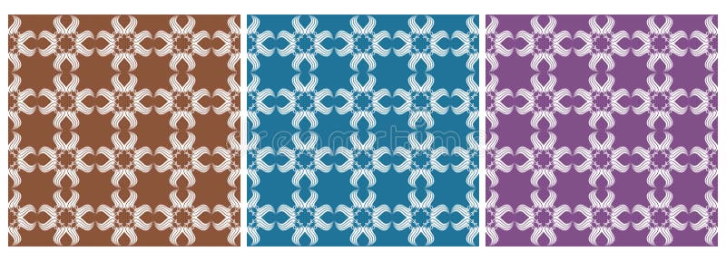 Set of 3 Backgrounds. Seamless Pattern on a Solid Background Stock ...