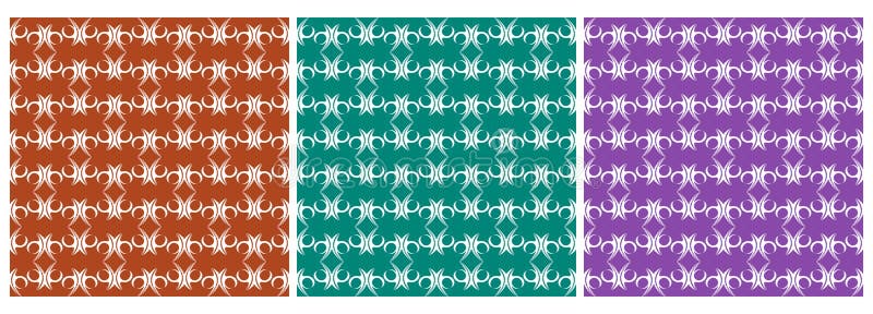 Set of 3 Backgrounds. Seamless Pattern on a Solid Background Stock ...