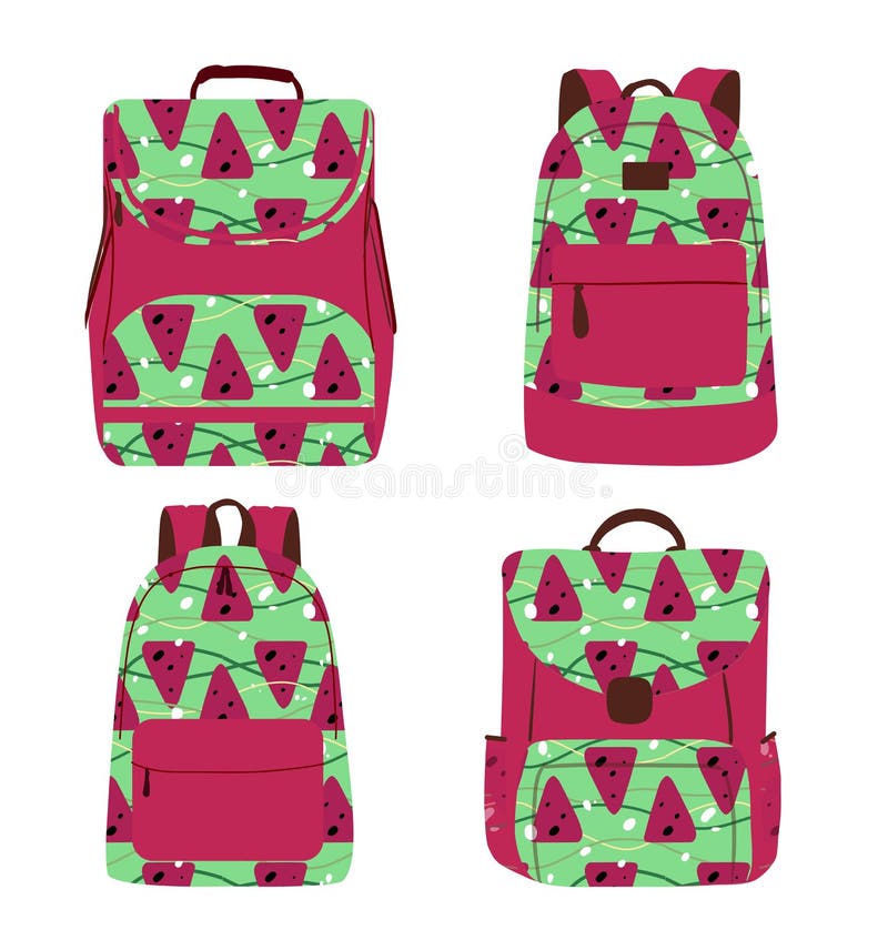 Set of backpacks stock vector. Illustration of modern - 159006800