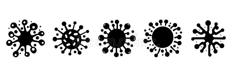 Set of Bacteria, Superbugs and Viruses Icons Isolated Stock Vector ...
