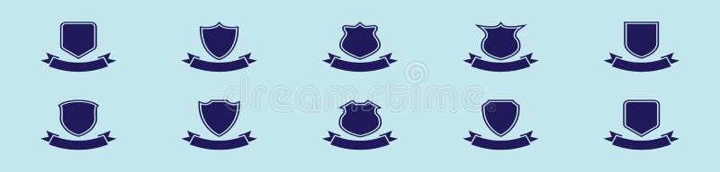 Set of Badges Cartoon Icon Design Template with Various Models. Vector ...