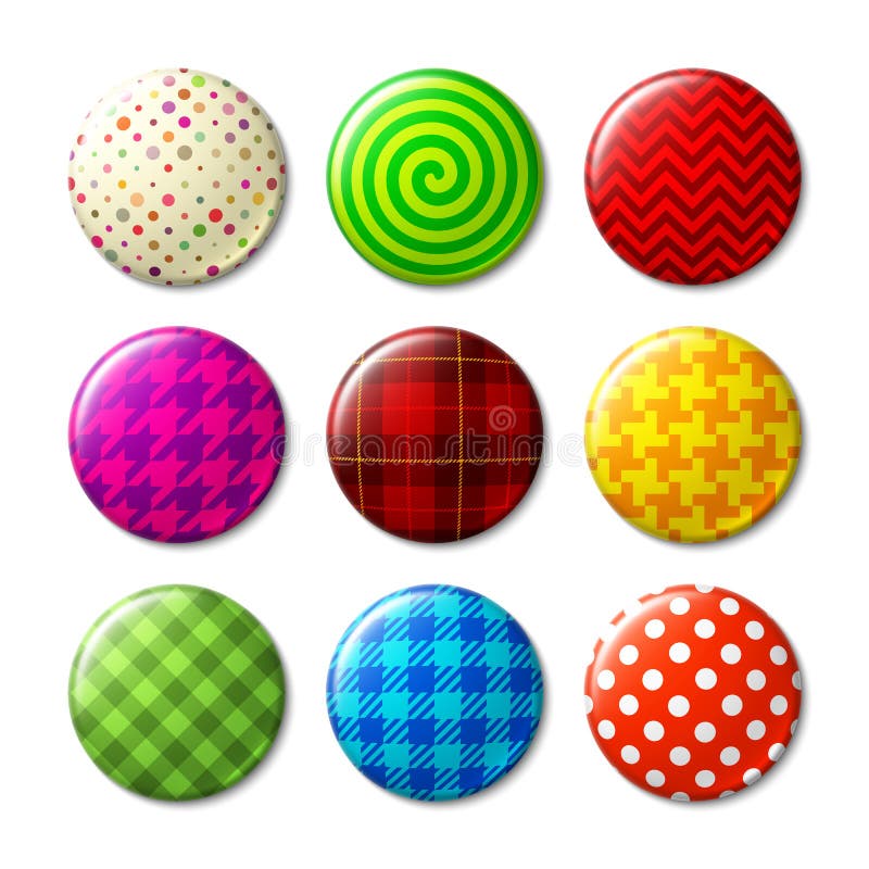 Set of Badges with Different Patterns Stock Vector - Illustration of ...
